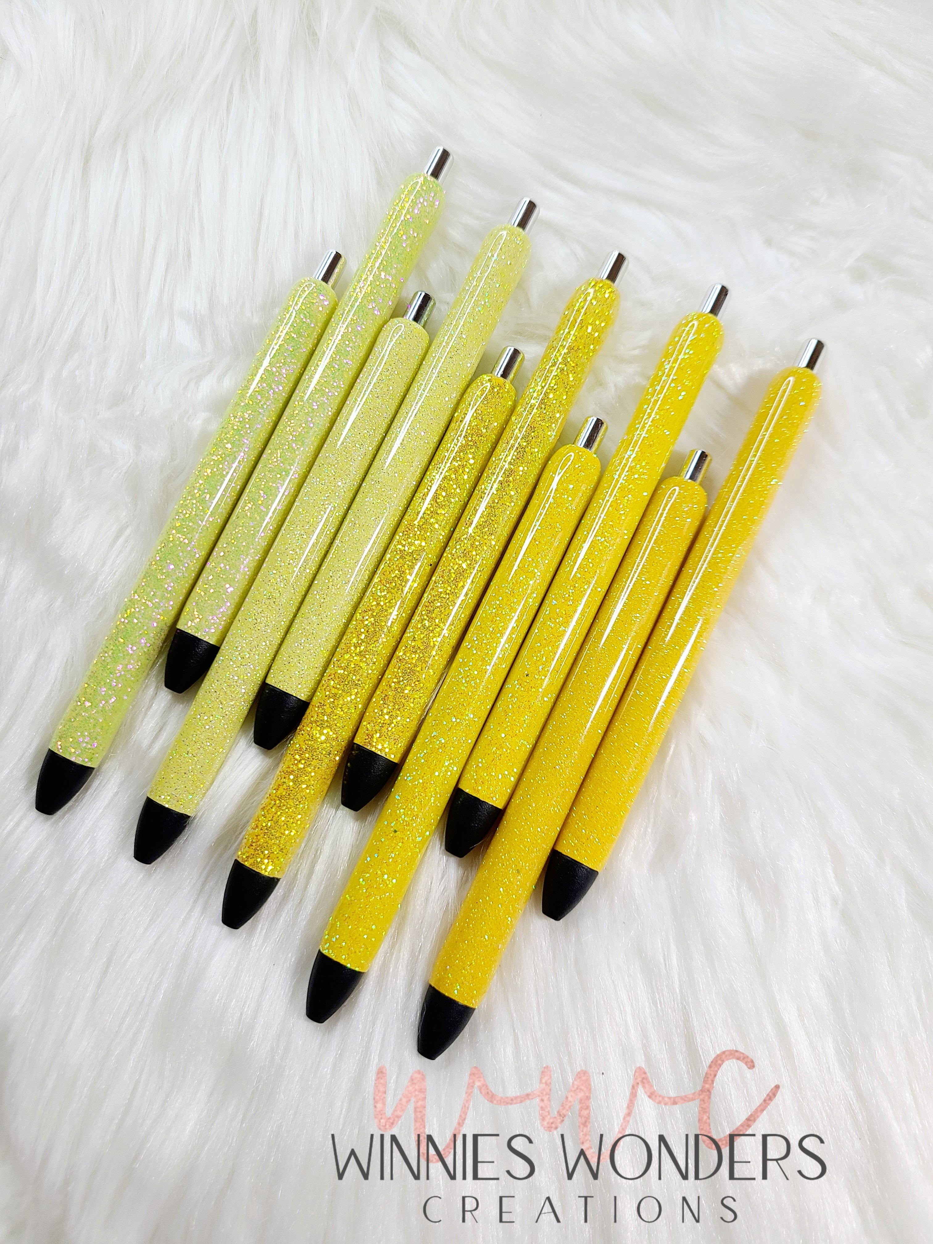 Yellow Glitter Pens – Winnies Wonders Creations